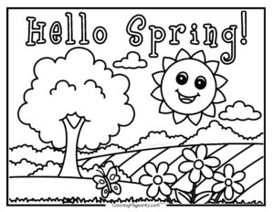 Cute Spring Coloring Pages (Free PDF Printables) - Coloring Pages HQ