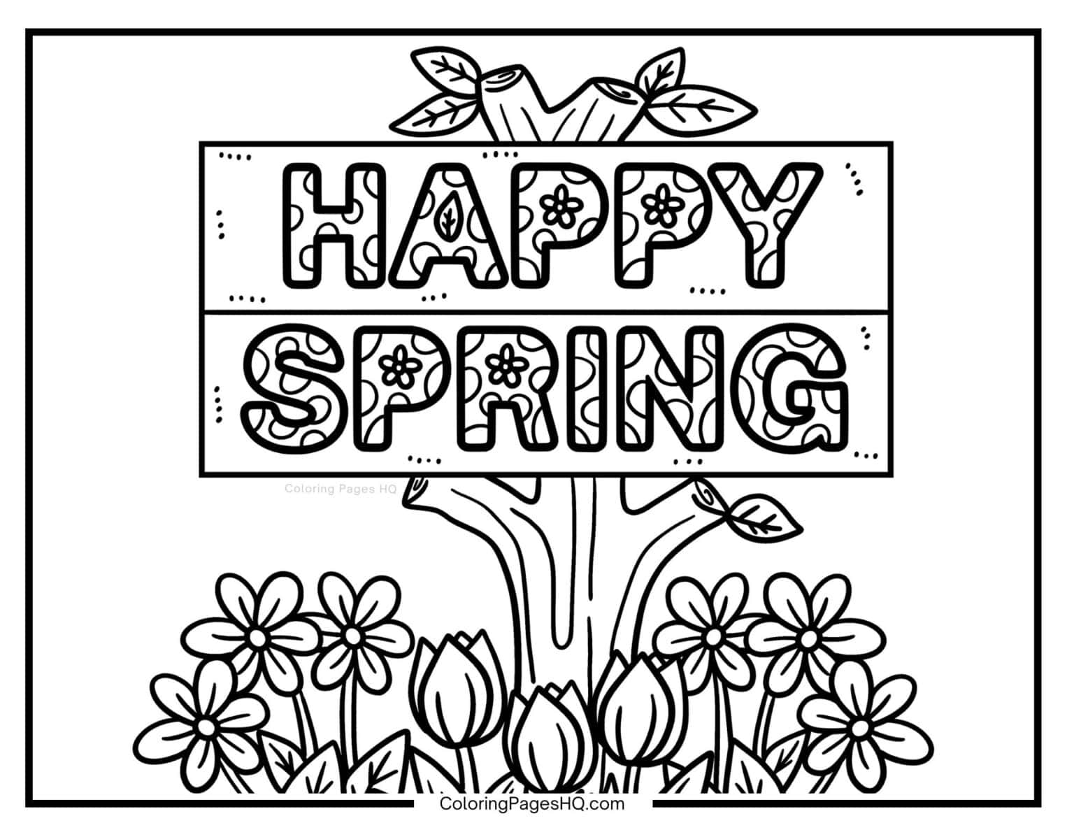 Cute Spring Coloring Pages (Free PDF Printables) - Coloring Pages HQ