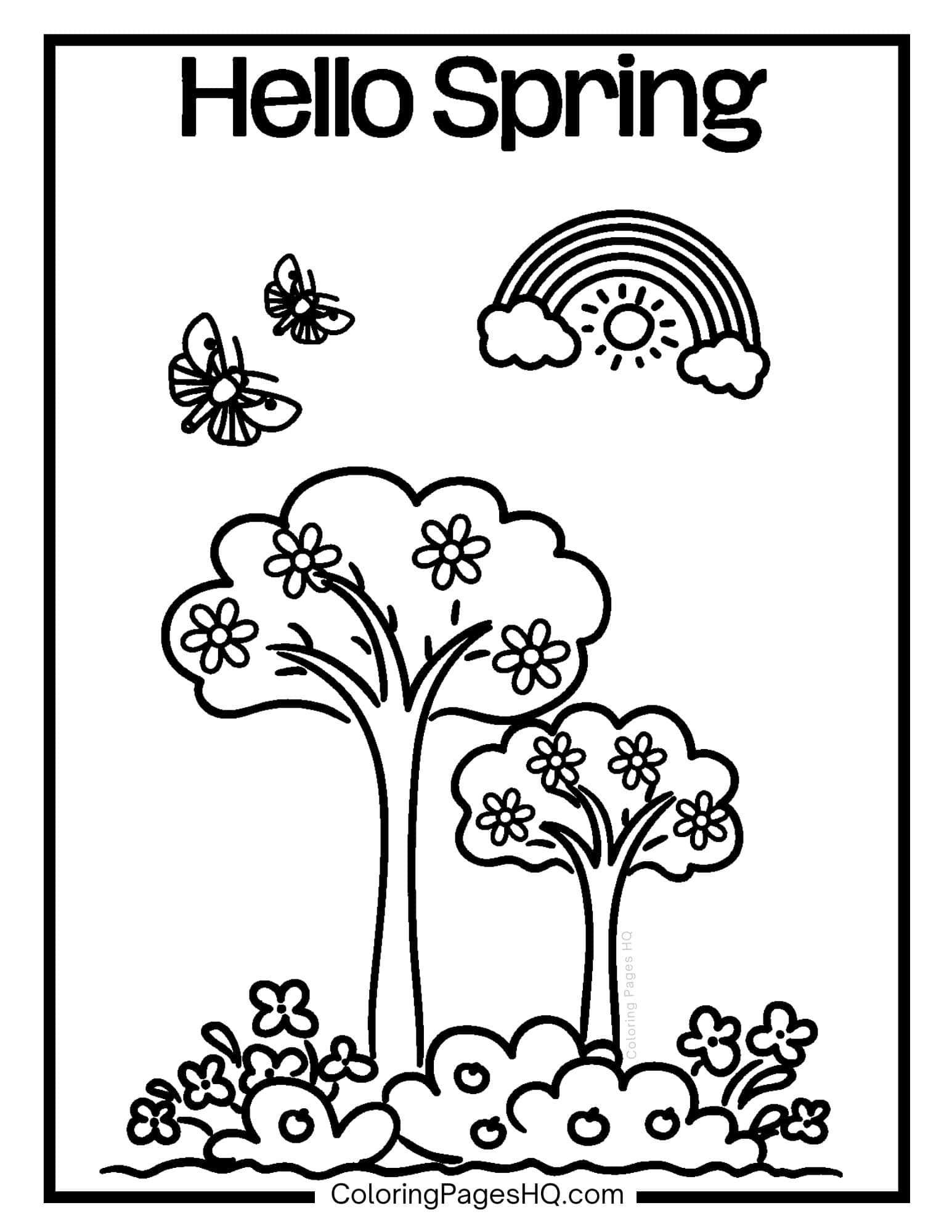 Cute Spring Coloring Pages (Free PDF Printables) - Coloring Pages HQ