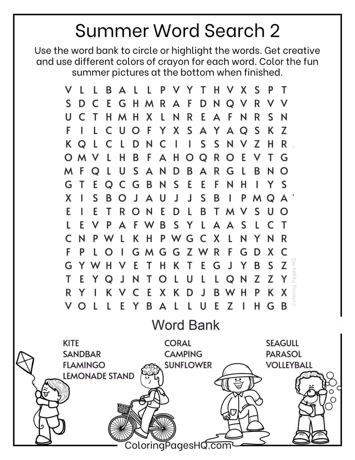 37 Easy to Color Summer Vibes Coloring Pages (Free PDF Printables ...