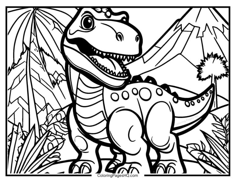 T-Rex Coloring Pages (Free PDF Printables) - Coloring Pages HQ
