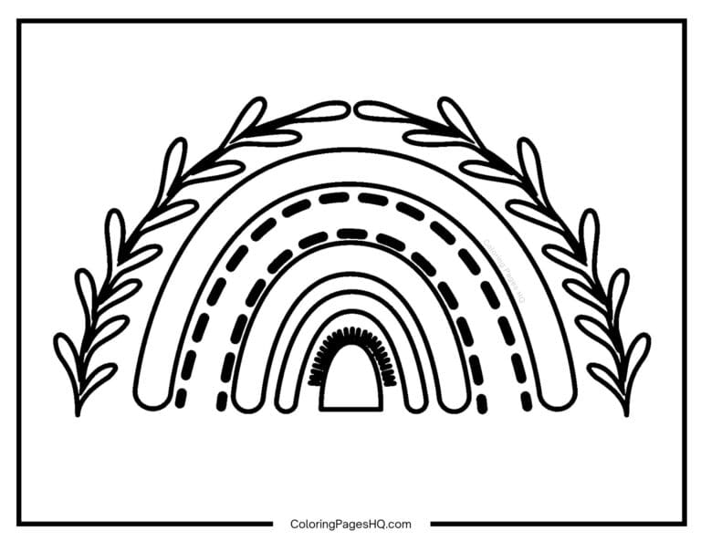 Cute Rainbow Coloring Pages (Free PDF Printables) - Coloring Pages HQ