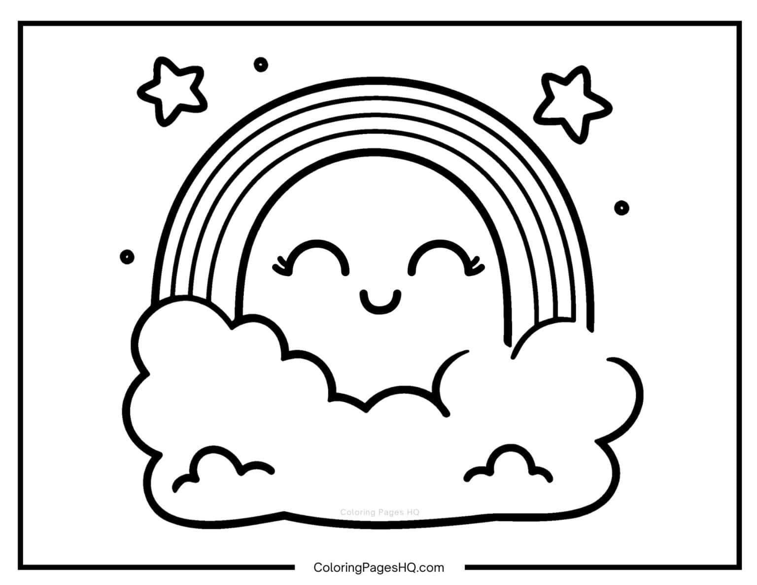 Cute Rainbow Coloring Pages (Free PDF Printables) - Coloring Pages HQ