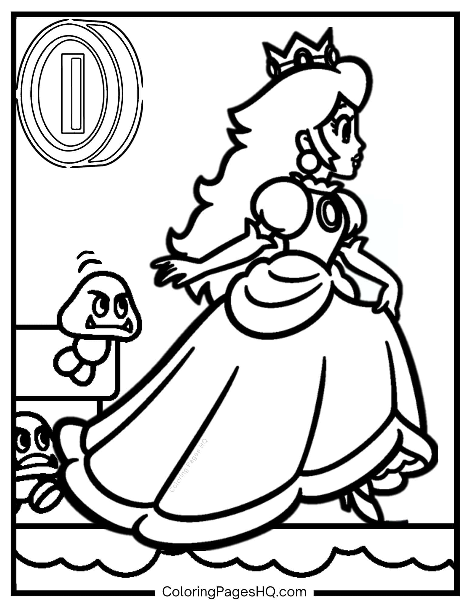 Princess Peach Coloring Pages (Free PDF Printables) - Coloring Pages HQ