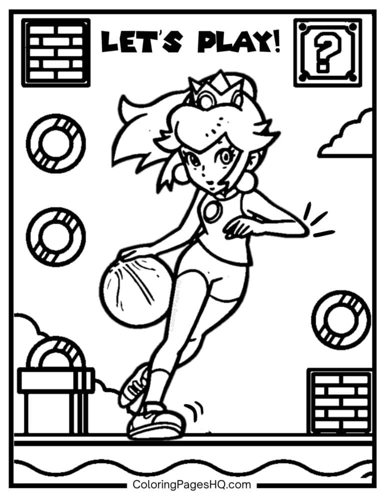 Princess Peach Coloring Pages (Free PDF Printables) - Coloring Pages HQ