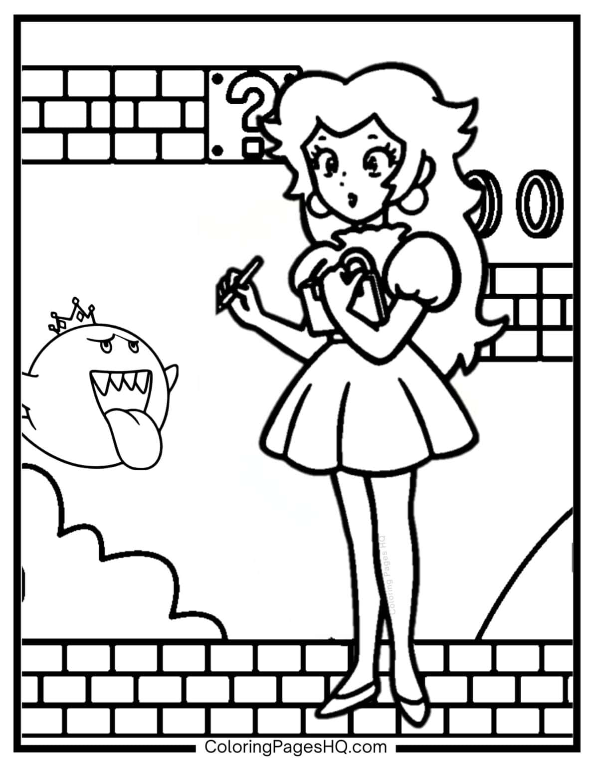 Princess Peach Coloring Pages (Free PDF Printables) - Coloring Pages HQ
