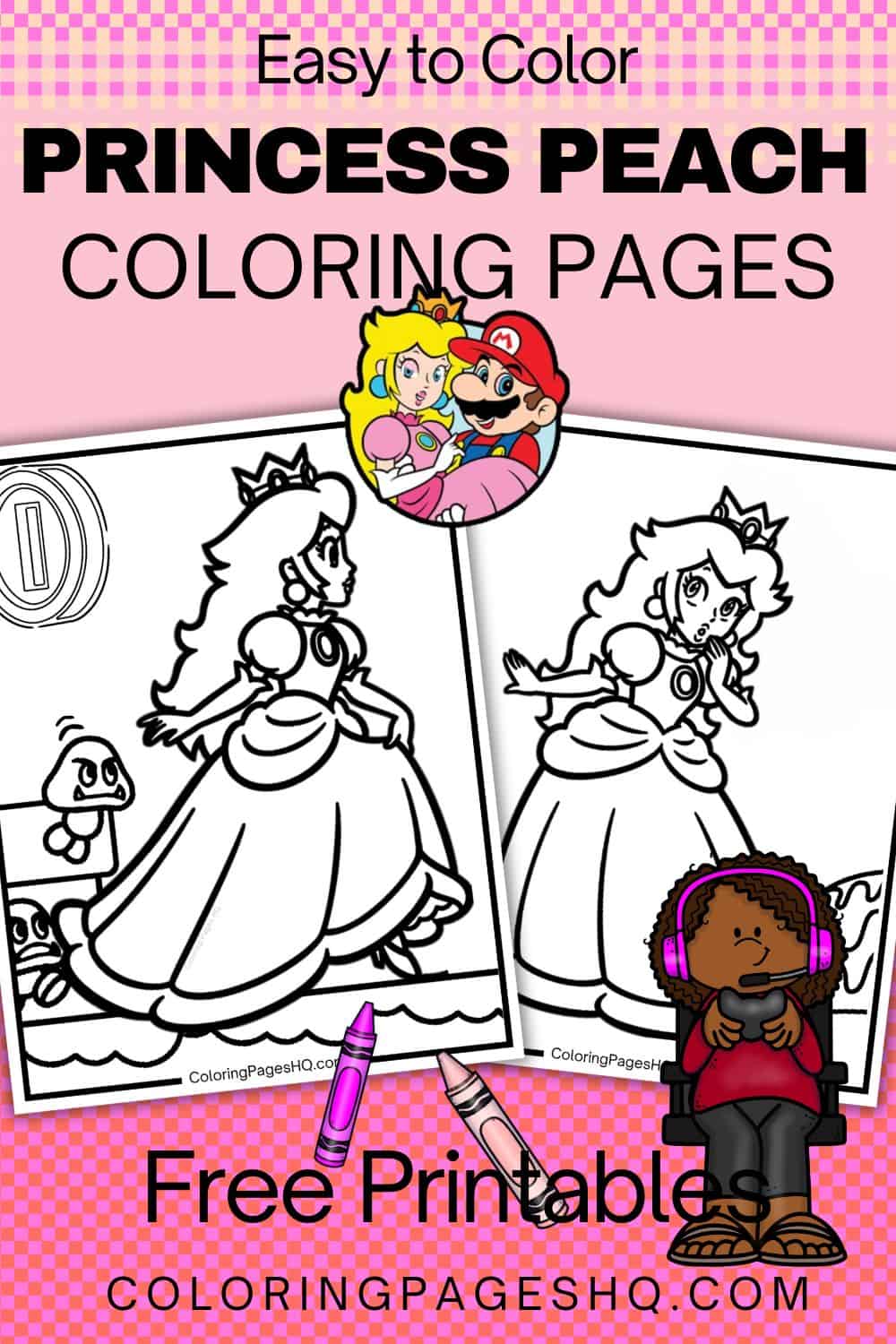 Princess Peach Coloring Pages (Free PDF Printables) - Coloring Pages HQ