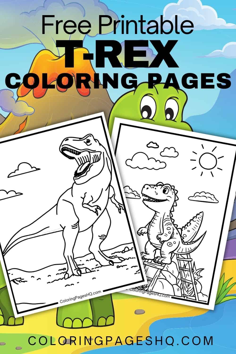 T-Rex Coloring Pages (Free PDF Printables) - Coloring Pages HQ