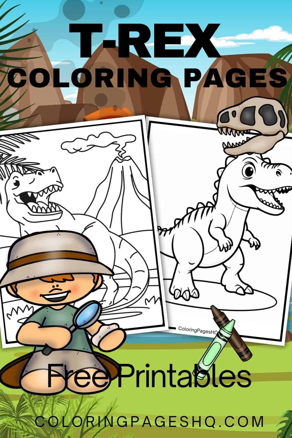 T-Rex Coloring Pages (Free PDF Printables) - Coloring Pages HQ