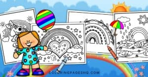 Cute Rainbow Coloring Pages (Free PDF Printables) - Coloring Pages HQ