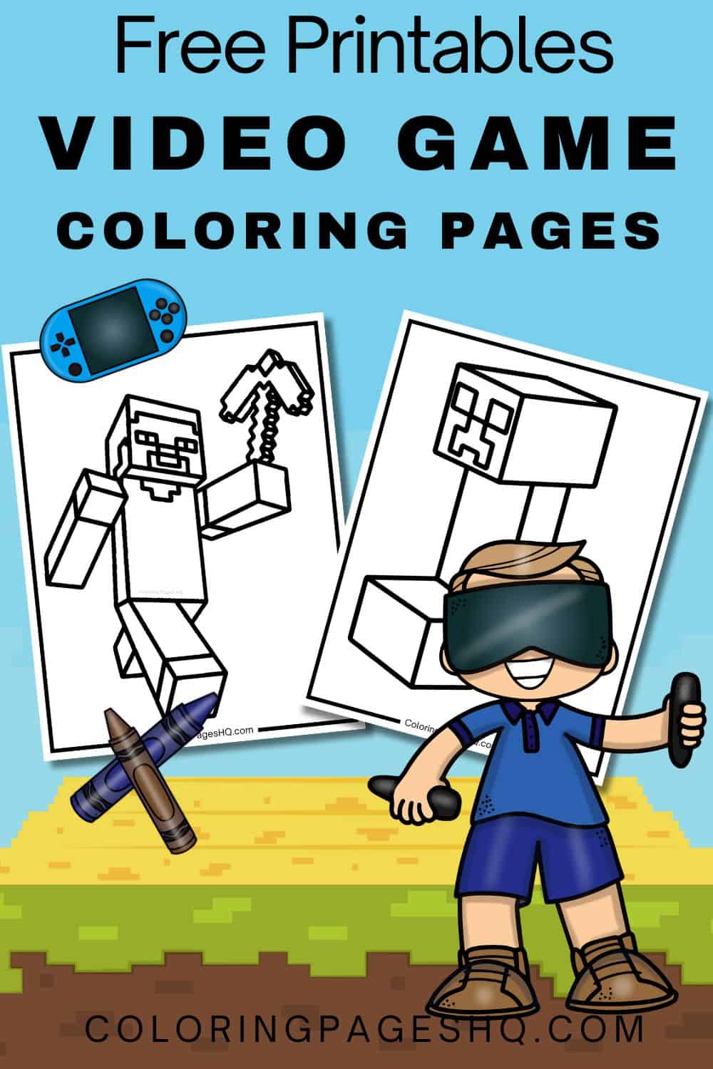 Video Game Coloring Pages (Free PDF Printables) - Coloring Pages HQ