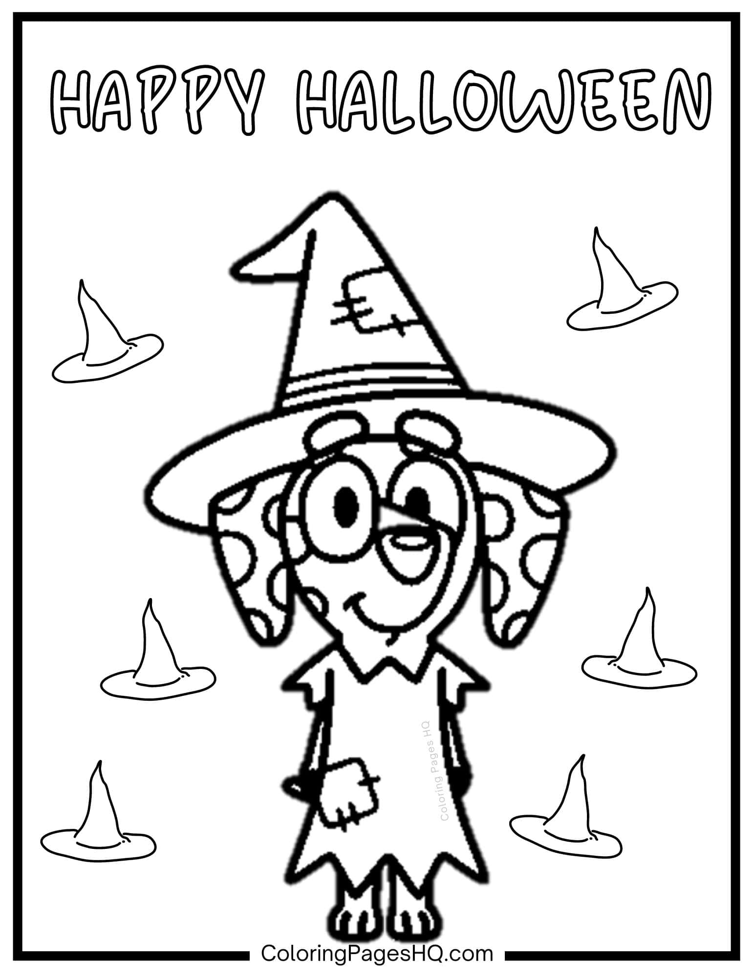 Cute Bluey Halloween Coloring Pages (Free PDF Printables) - Coloring ...
