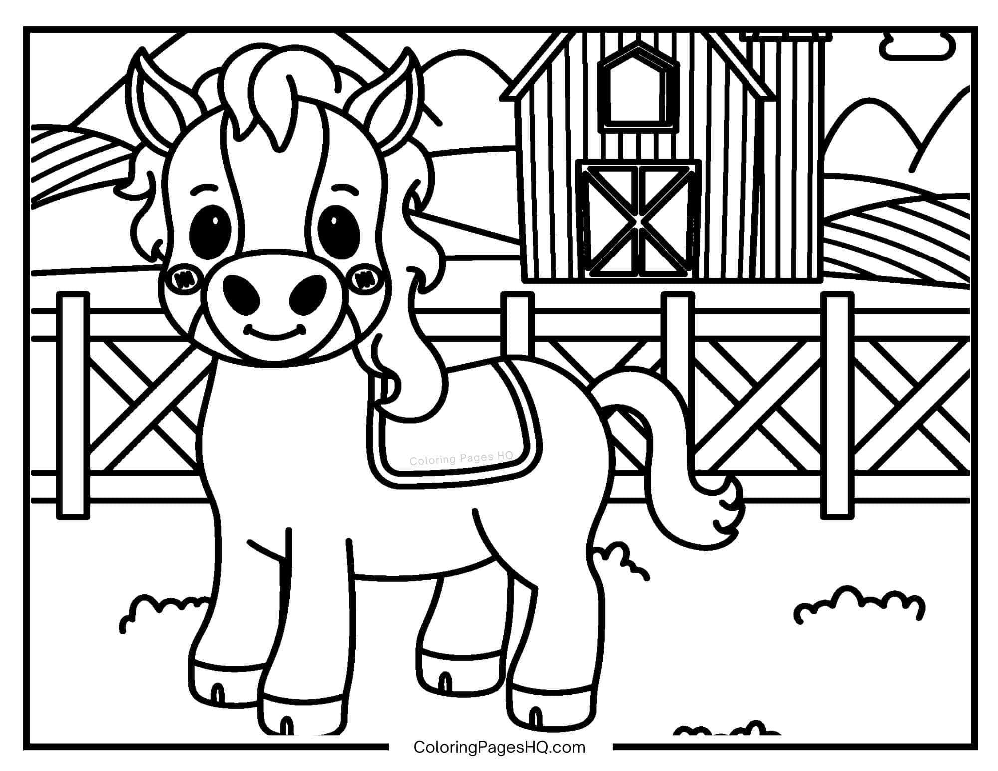 Cute Horse Coloring Pages (Free PDF Printables) - Coloring Pages HQ