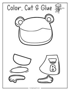 Cute Frisbee Bear Cut and Glue Worksheet (Free PDF Printable ...