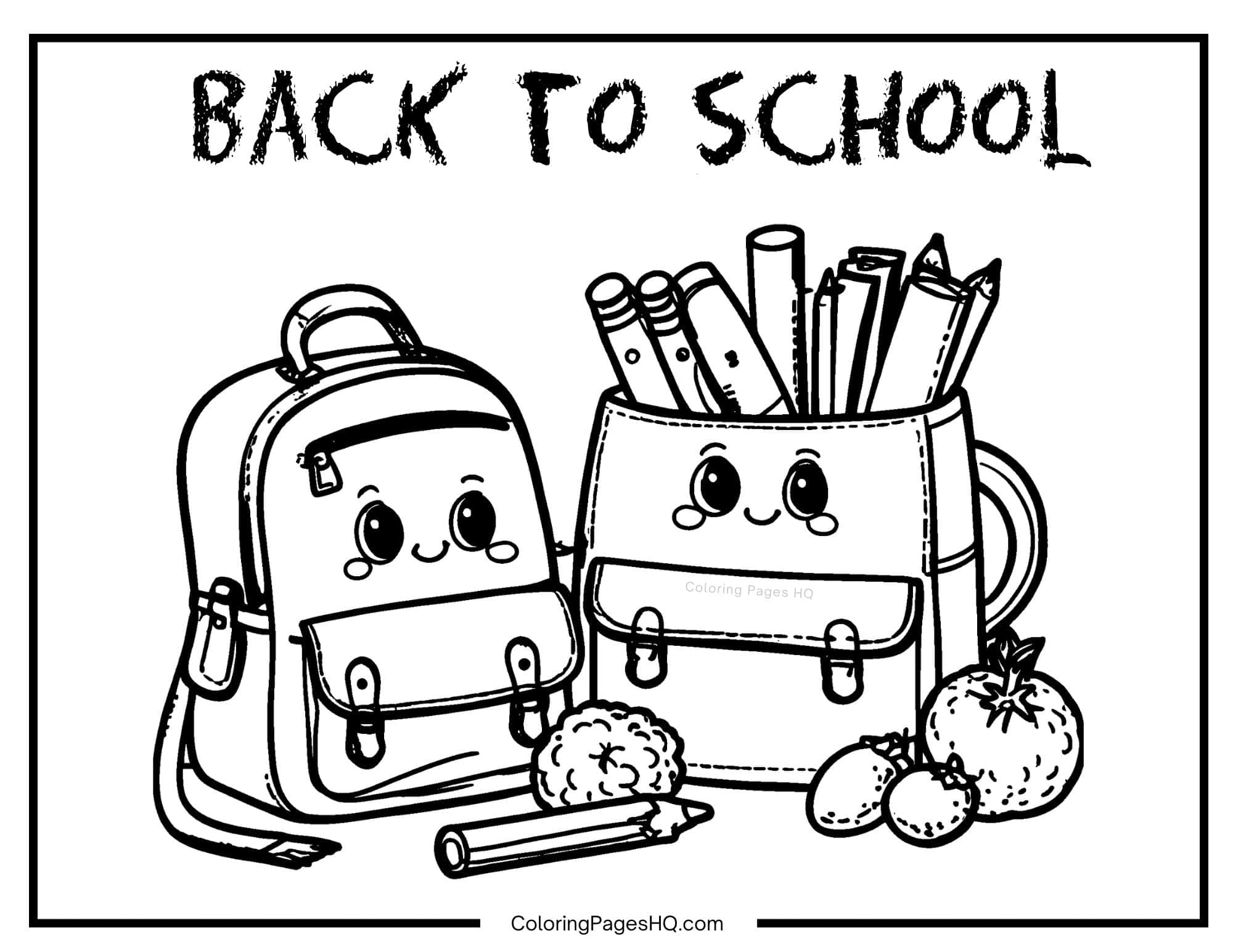 Back to School Coloring Pages (Free PDF Printables) - Coloring Pages HQ
