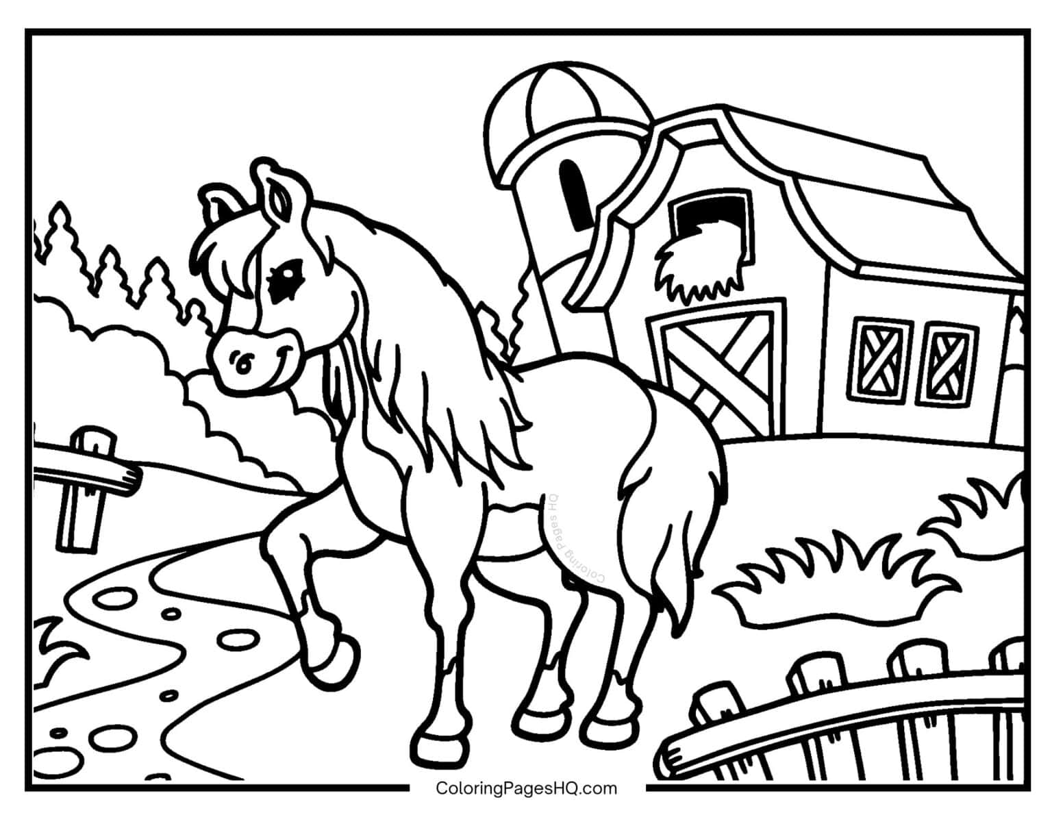 Cute Horse Coloring Pages (Free PDF Printables) - Coloring Pages HQ