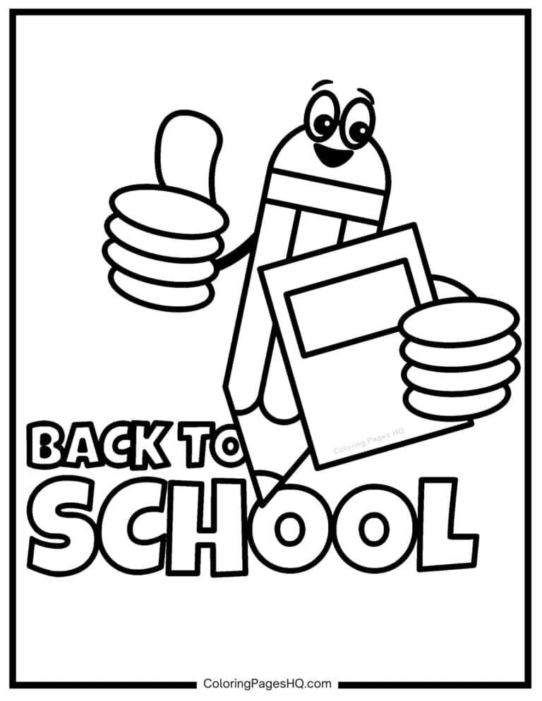 Back to School Coloring Pages (Free PDF Printables) - Coloring Pages HQ