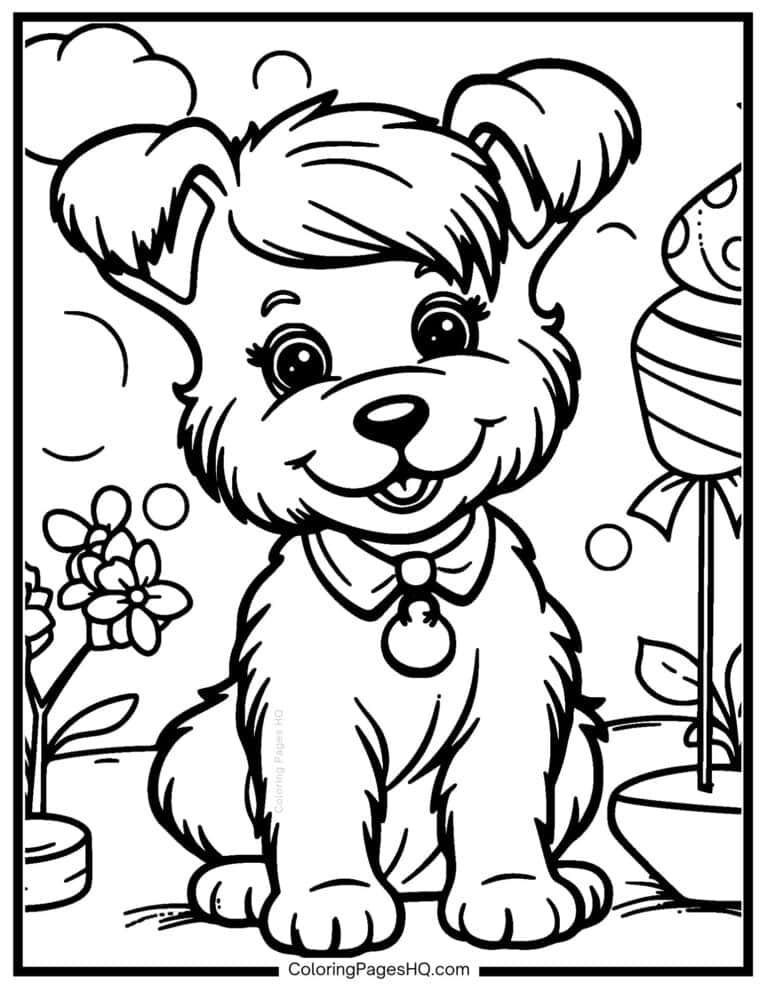Cute Puppy Coloring Pages (Free PDF Printables) - Coloring Pages HQ