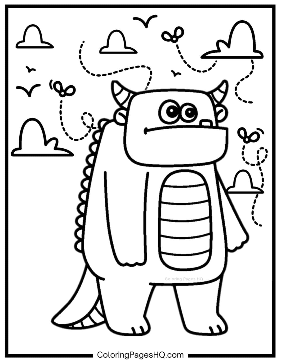Cute Monster Coloring Pages (Free PDF Printables) - Coloring Pages HQ