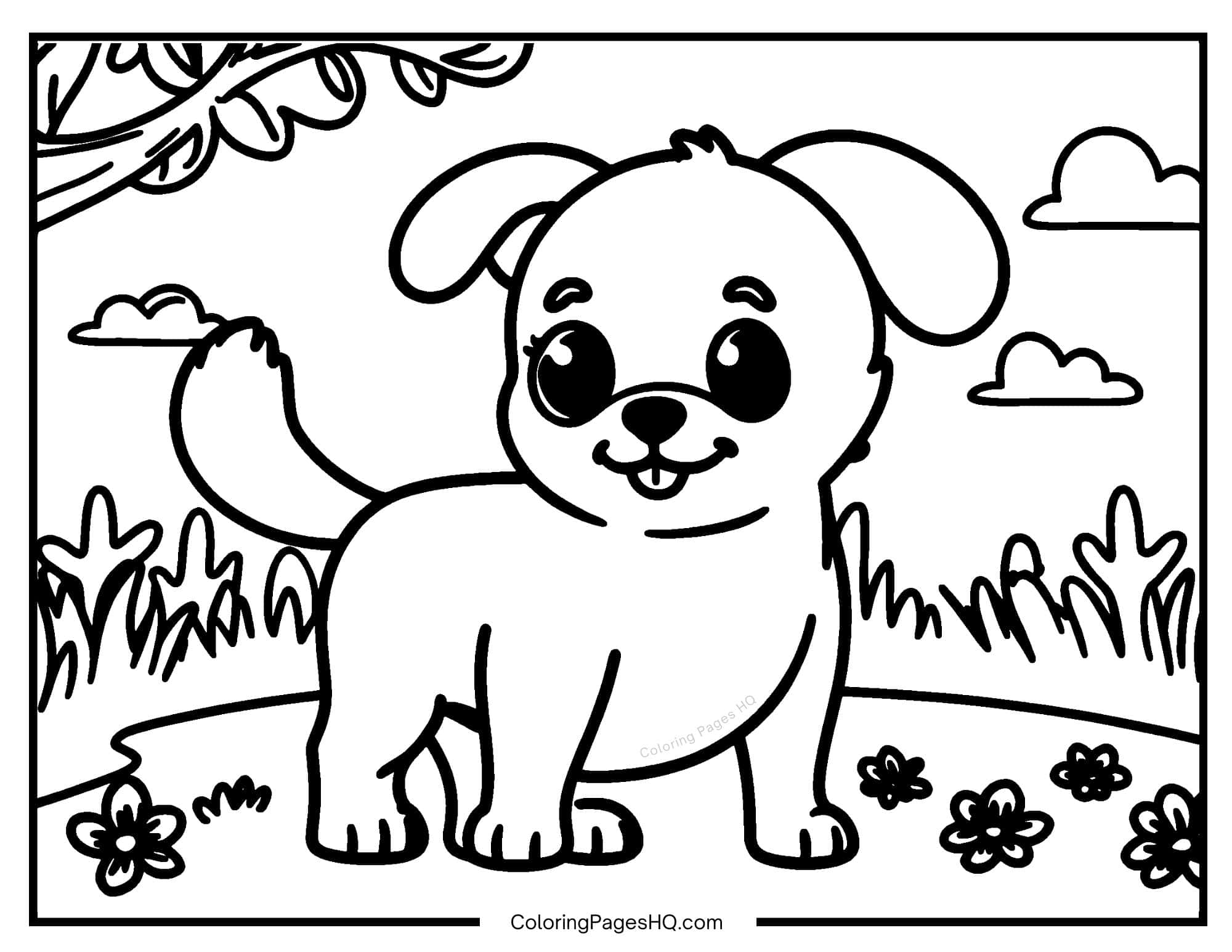 Cute Puppy Coloring Pages (Free PDF Printables) - Coloring Pages HQ