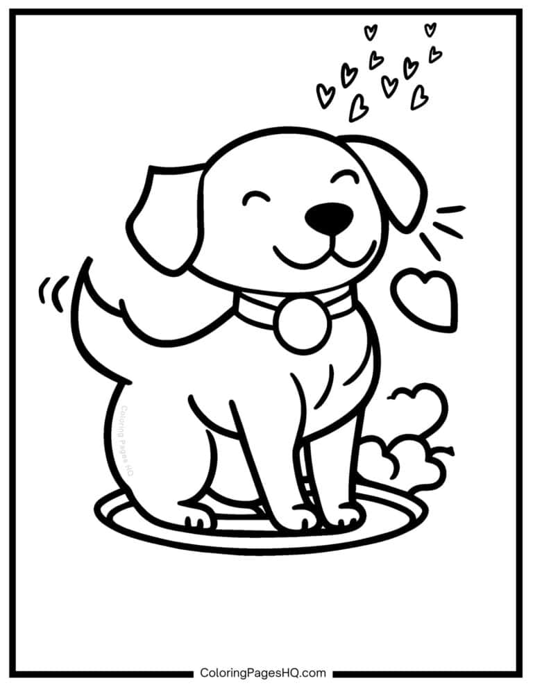 Cute Puppy Coloring Pages (Free PDF Printables) - Coloring Pages HQ