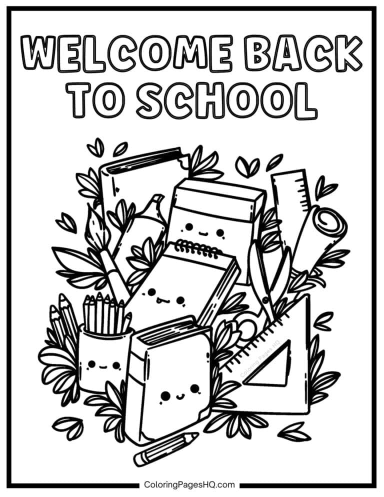 Back to School Coloring Pages (Free PDF Printables) - Coloring Pages HQ