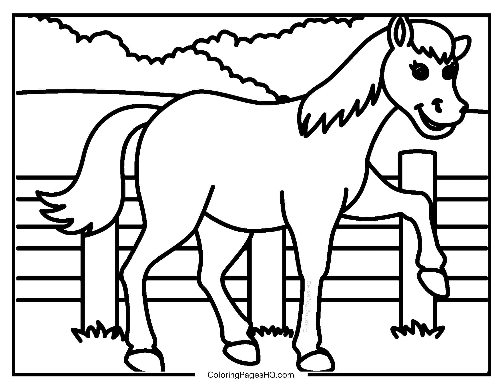 Cute Horse Coloring Pages (Free PDF Printables) - Coloring Pages HQ