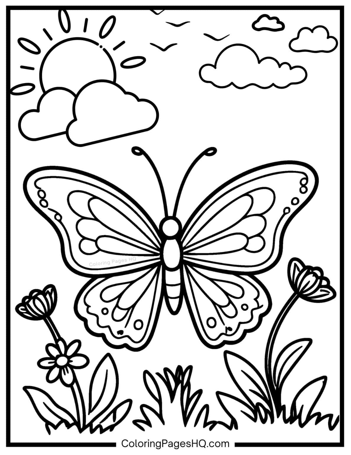 Cute Butterfly Coloring Pages (Free PDF Printables) - Coloring Pages HQ