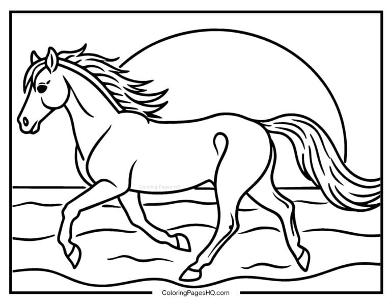 Cute Horse Coloring Pages (Free PDF Printables) - Coloring Pages HQ