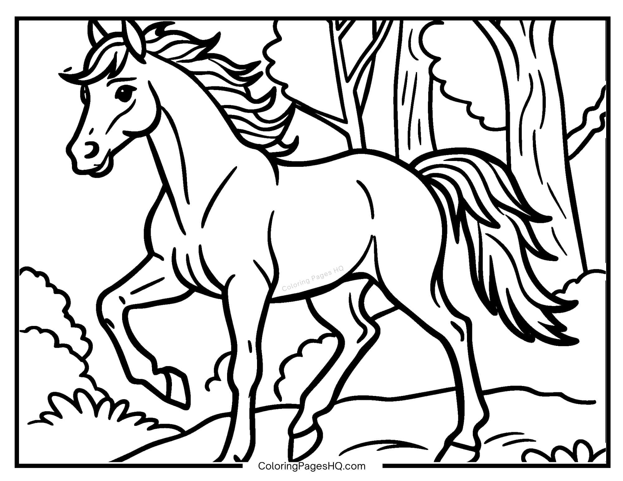 Cute Horse Coloring Pages (Free PDF Printables) - Coloring Pages HQ