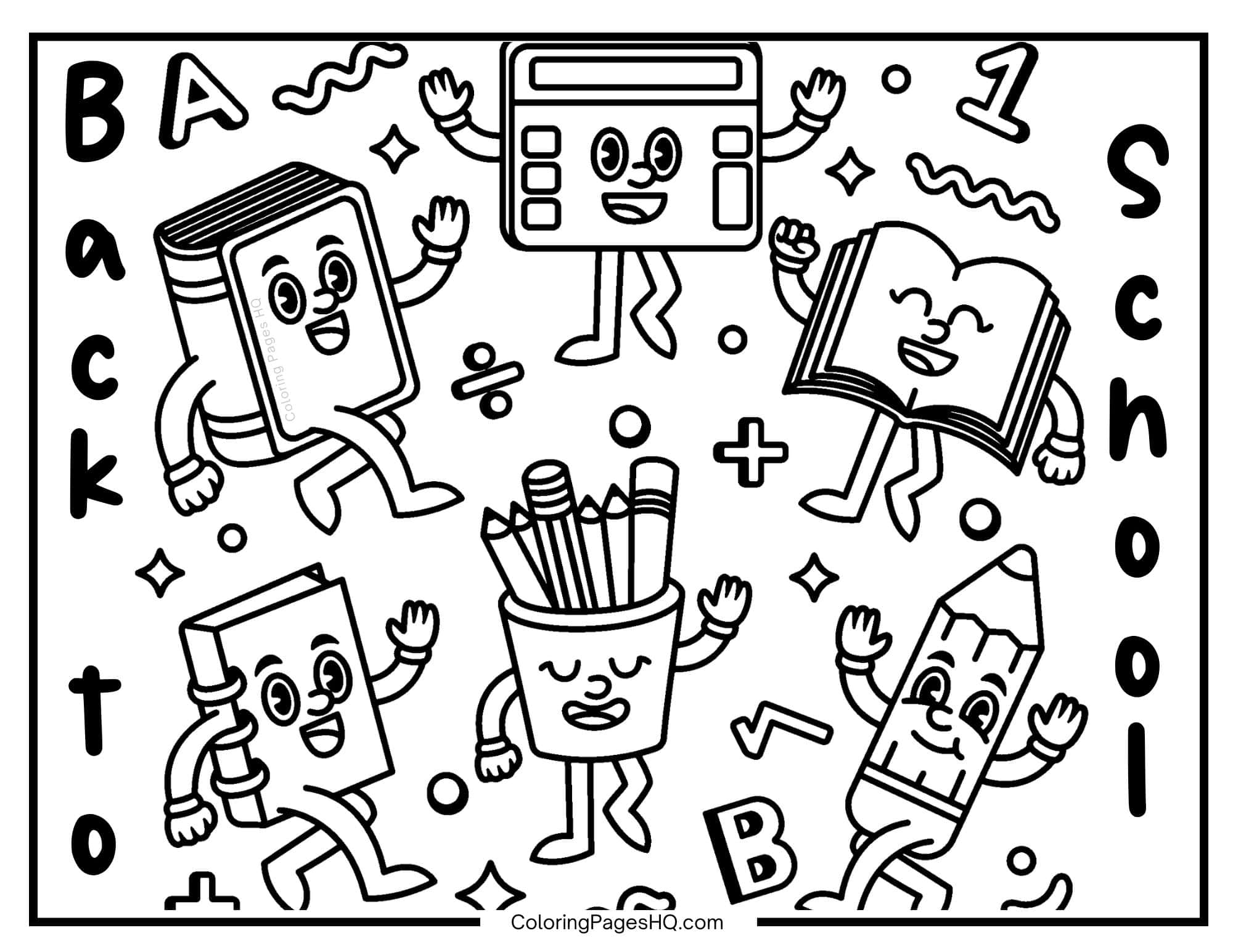 Back to School Coloring Pages (Free PDF Printables) - Coloring Pages HQ