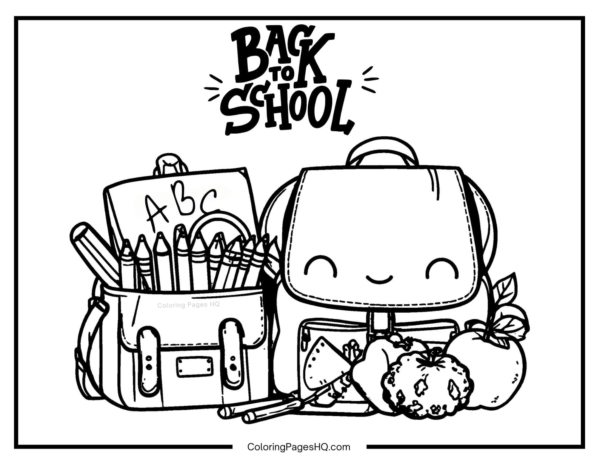 Back to School Coloring Pages (Free PDF Printables) - Coloring Pages HQ