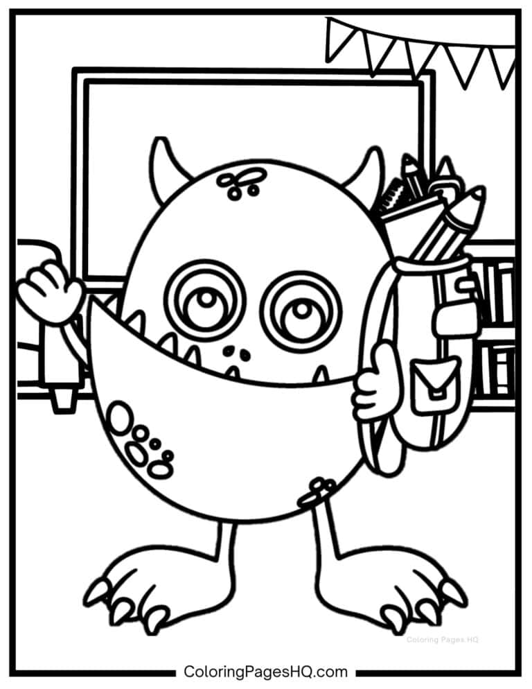 Cute Monster Coloring Pages (Free PDF Printables) - Coloring Pages HQ