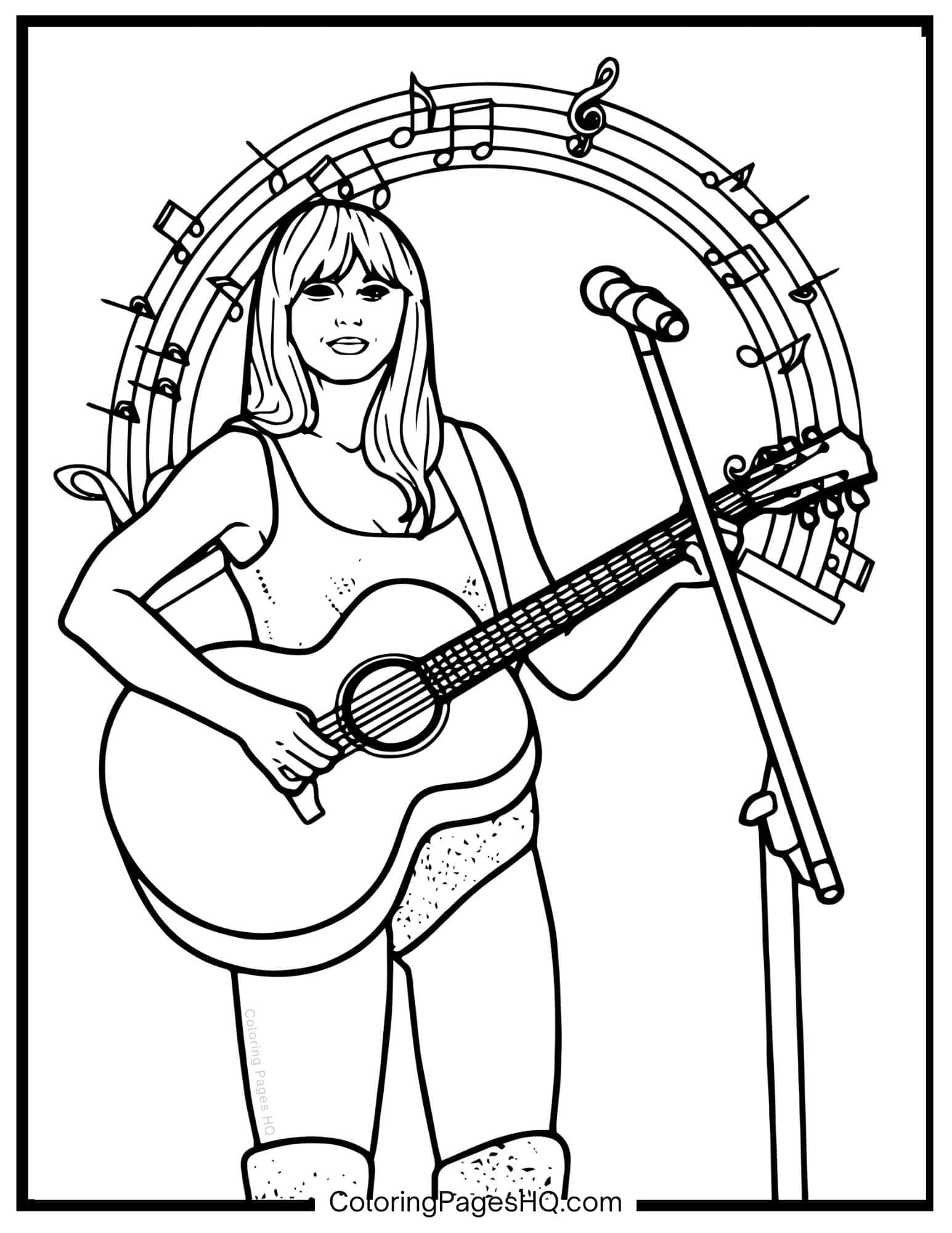 Taylor Swift Coloring Pages (Free PDF Printables) - Coloring Pages HQ