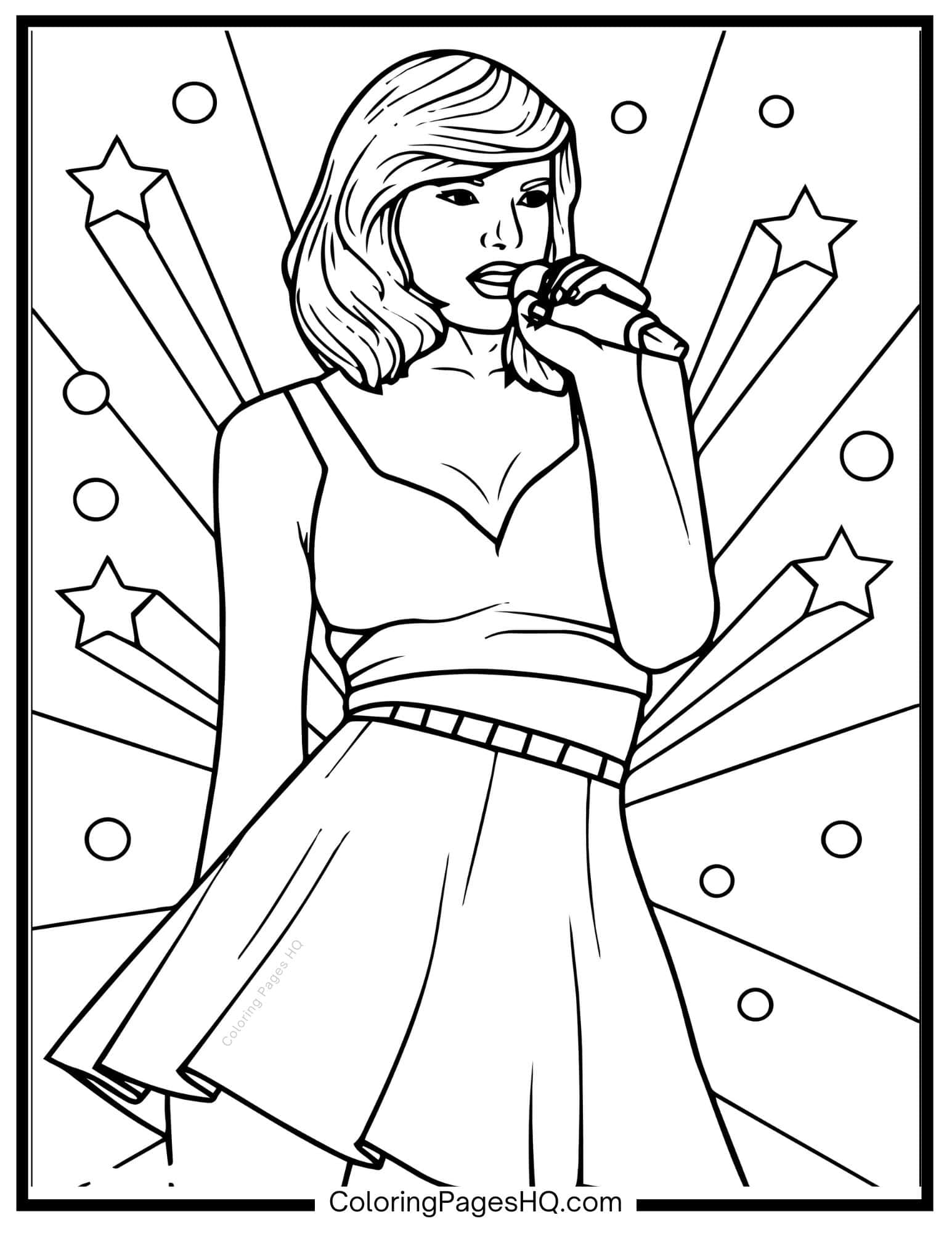 Taylor Swift Coloring Pages (Free PDF Printables) - Coloring Pages HQ