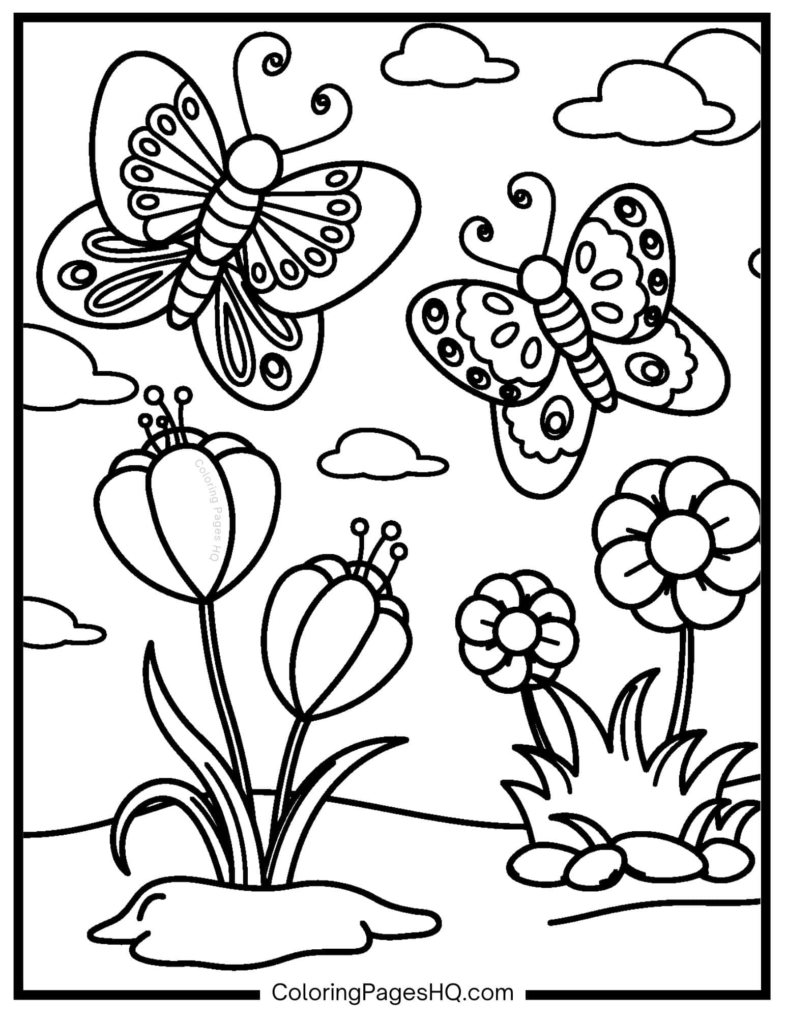 Cute Butterfly Coloring Pages (Free PDF Printables) - Coloring Pages HQ