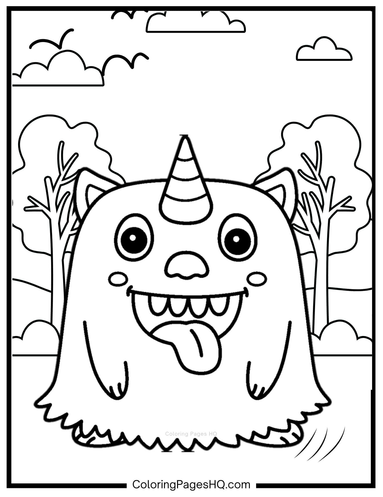 Cute Monster Coloring Pages (Free PDF Printables) - Coloring Pages HQ