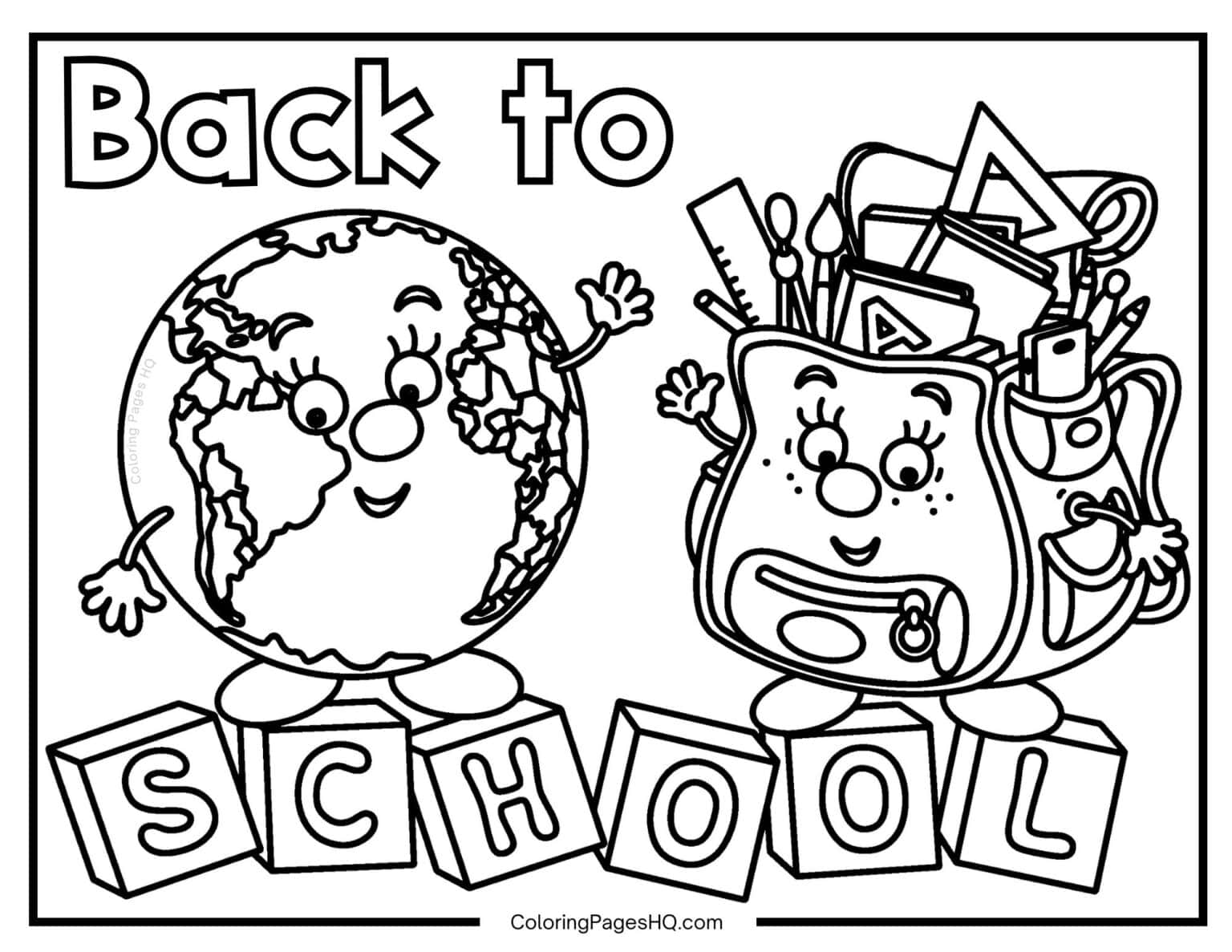 Back to School Coloring Pages (Free PDF Printables) - Coloring Pages HQ
