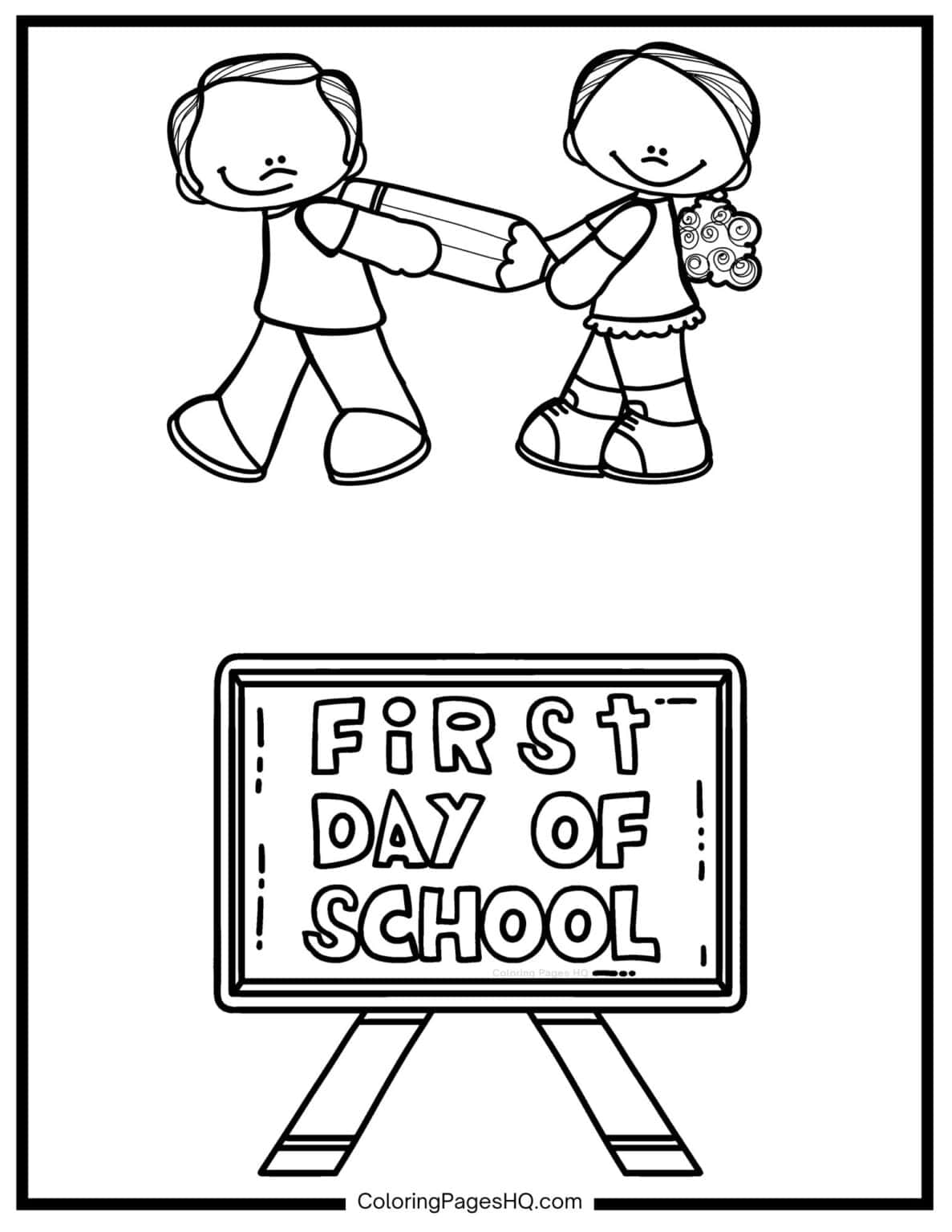 First Day of School Coloring Pages (Free PDF Printables) - Coloring ...