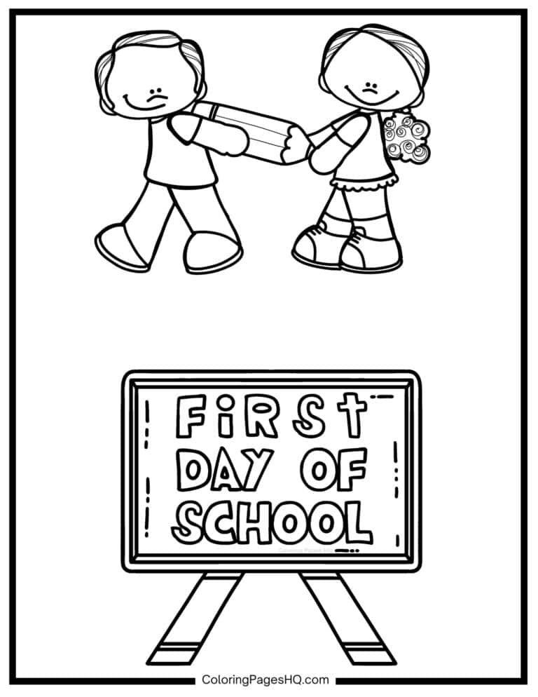 First Day of School Coloring Pages (Free PDF Printables) - Coloring ...
