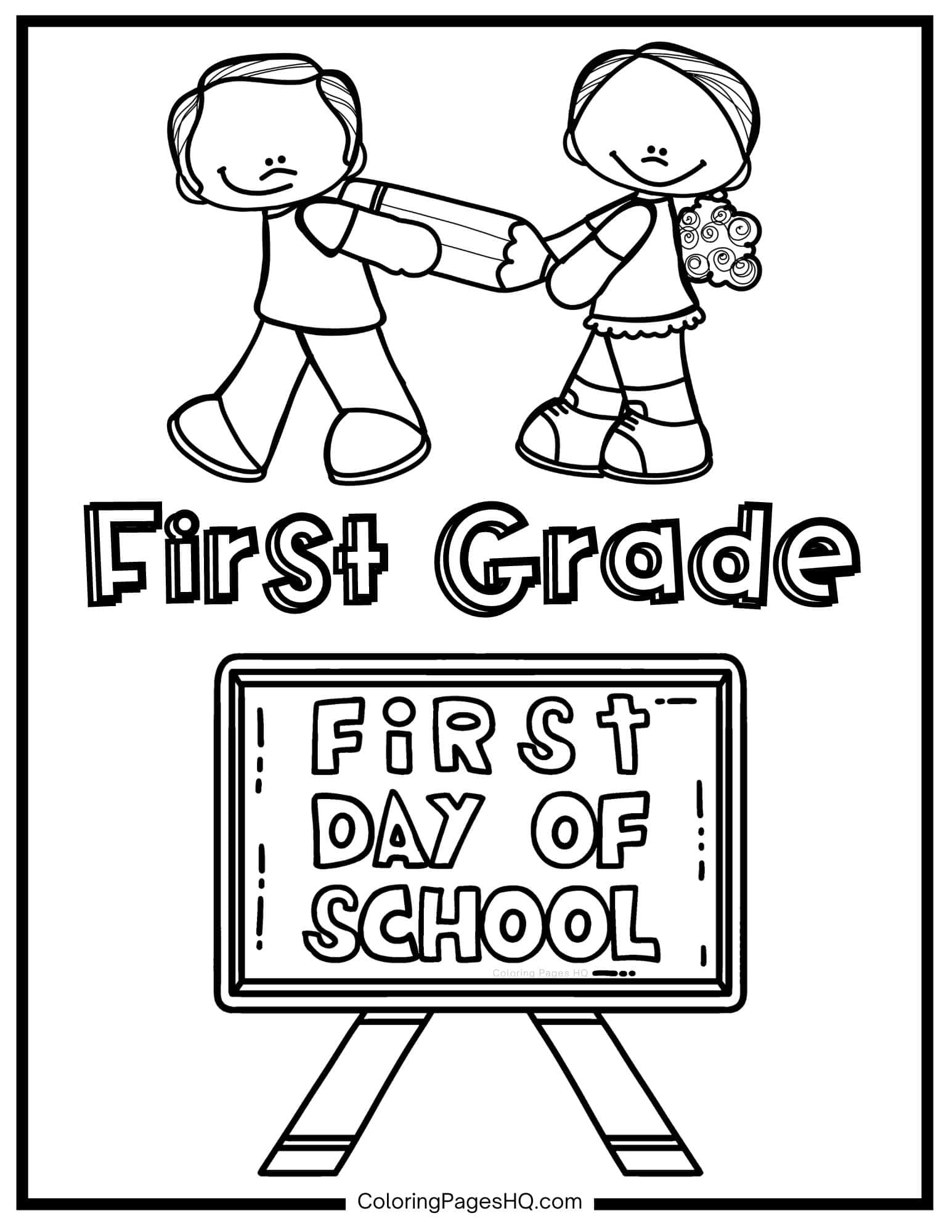 First Day of School Coloring Pages (Free PDF Printables) - Coloring ...