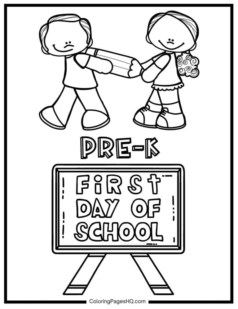 First Day of School Coloring Pages (Free PDF Printables) - Coloring ...