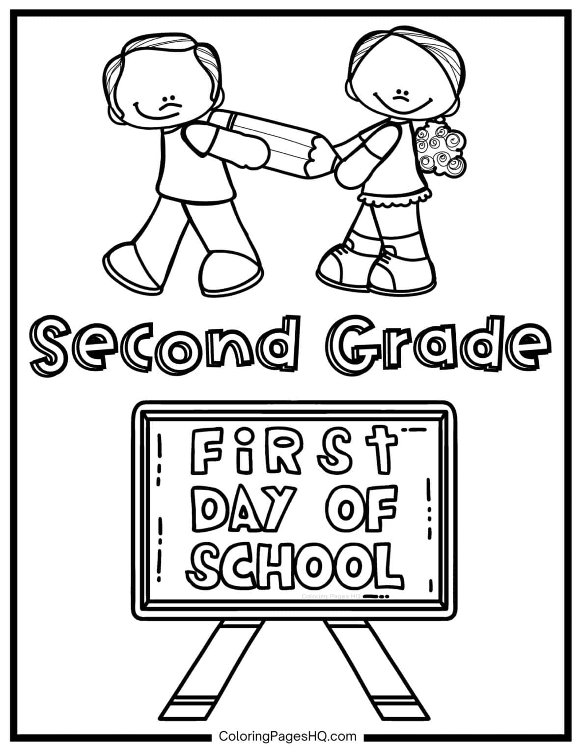 First Day of School Coloring Pages (Free PDF Printables) - Coloring ...