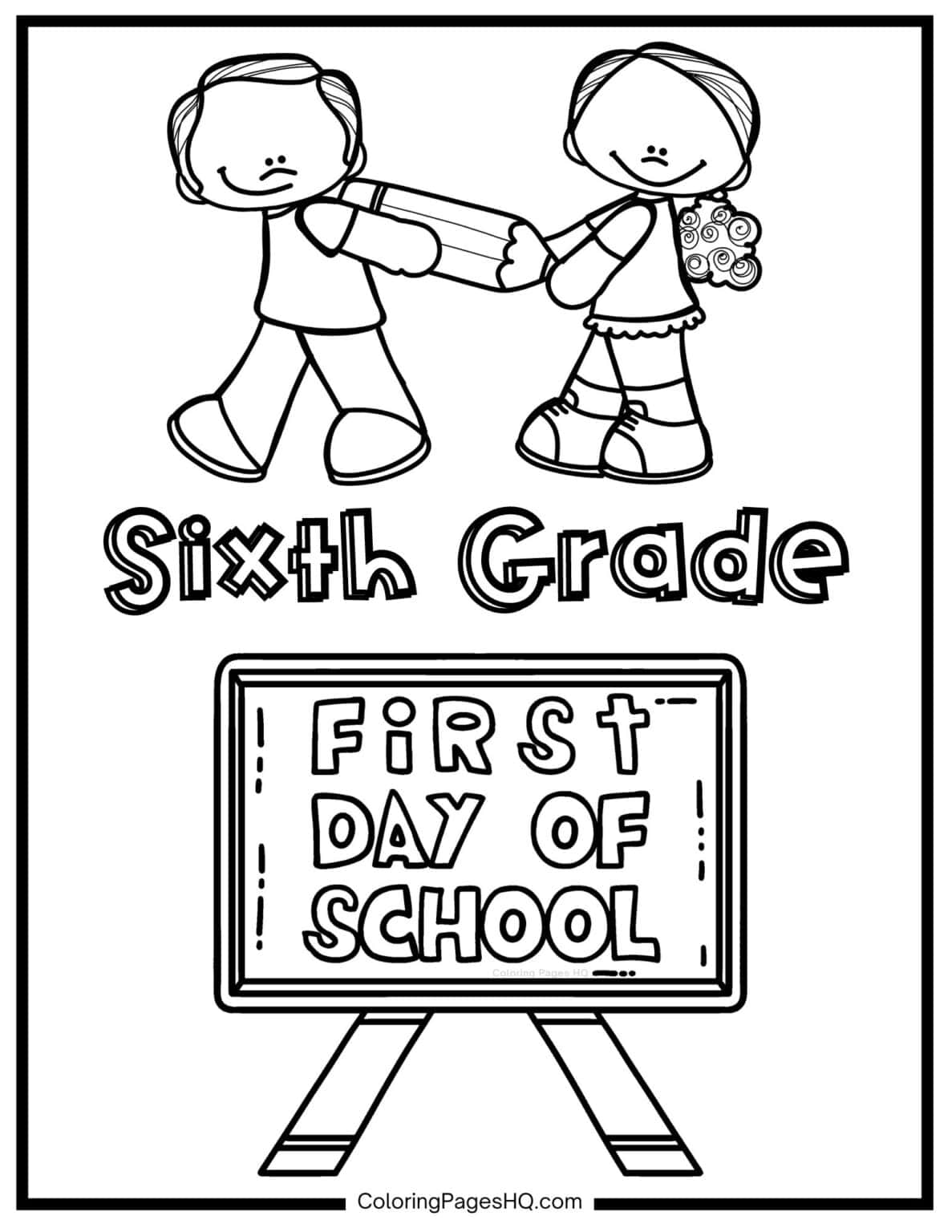 First Day of School Coloring Pages (Free PDF Printables) - Coloring ...