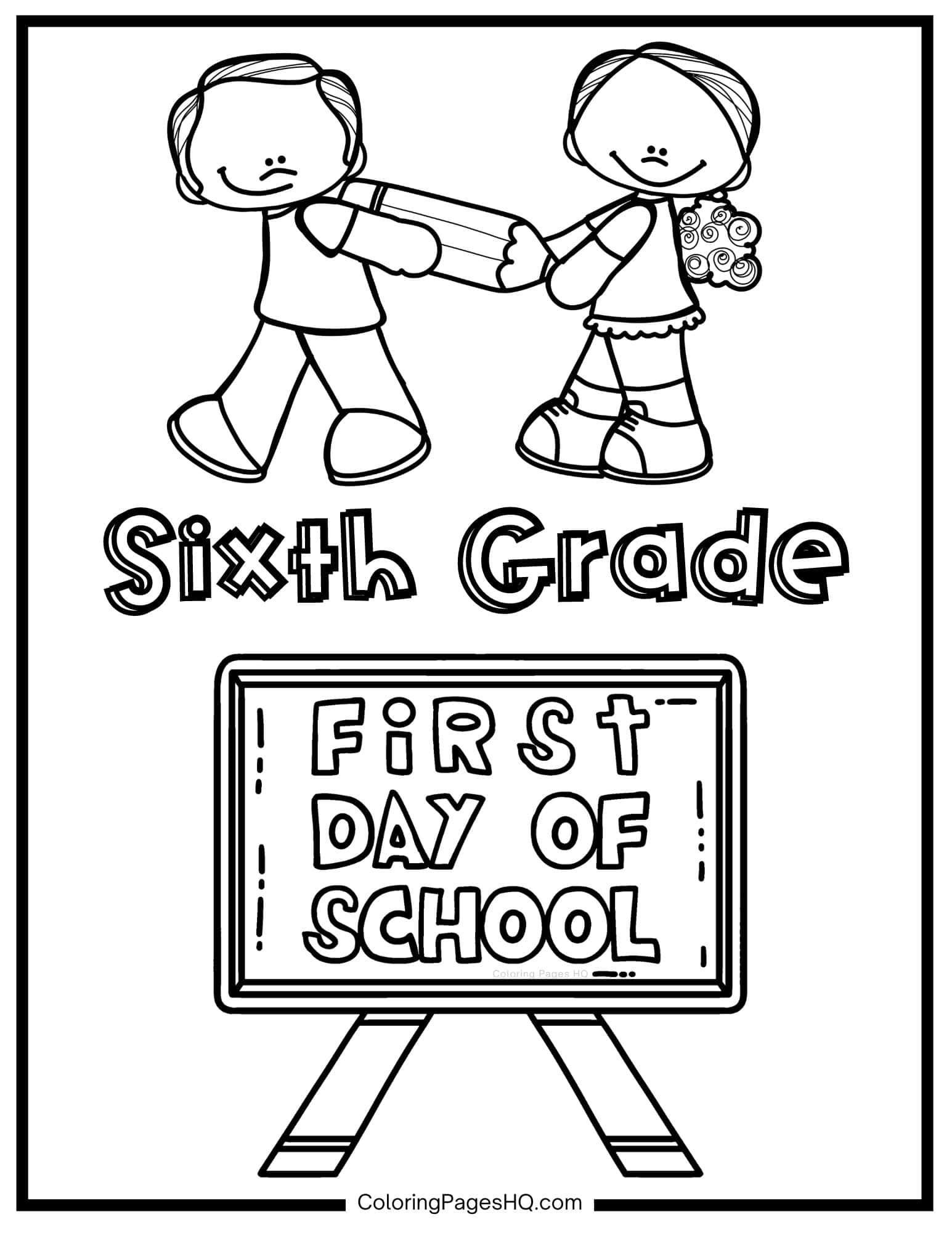 First Day of School Coloring Pages (Free PDF Printables) - Coloring ...