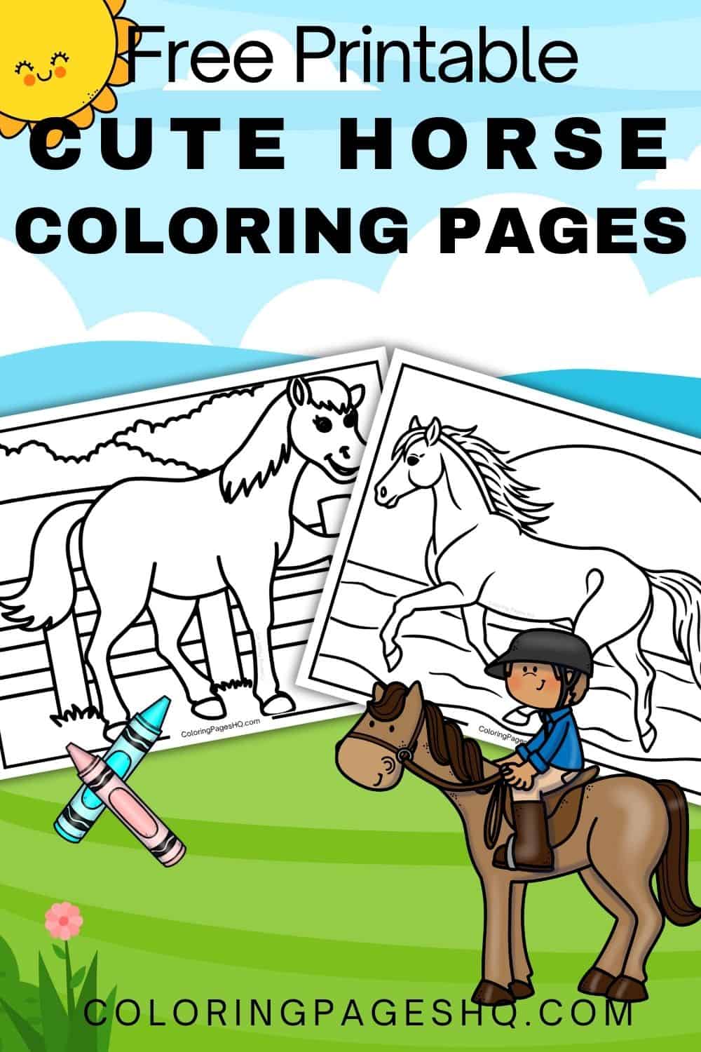 Cute Horse Coloring Pages (Free PDF Printables) - Coloring Pages HQ