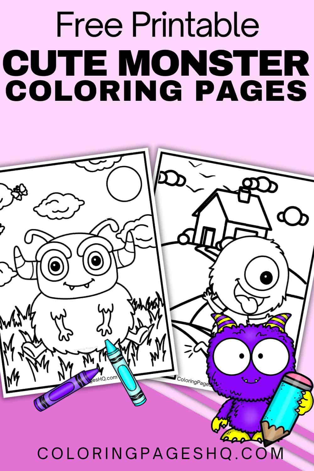 Cute Monster Coloring Pages (Free PDF Printables) - Coloring Pages HQ