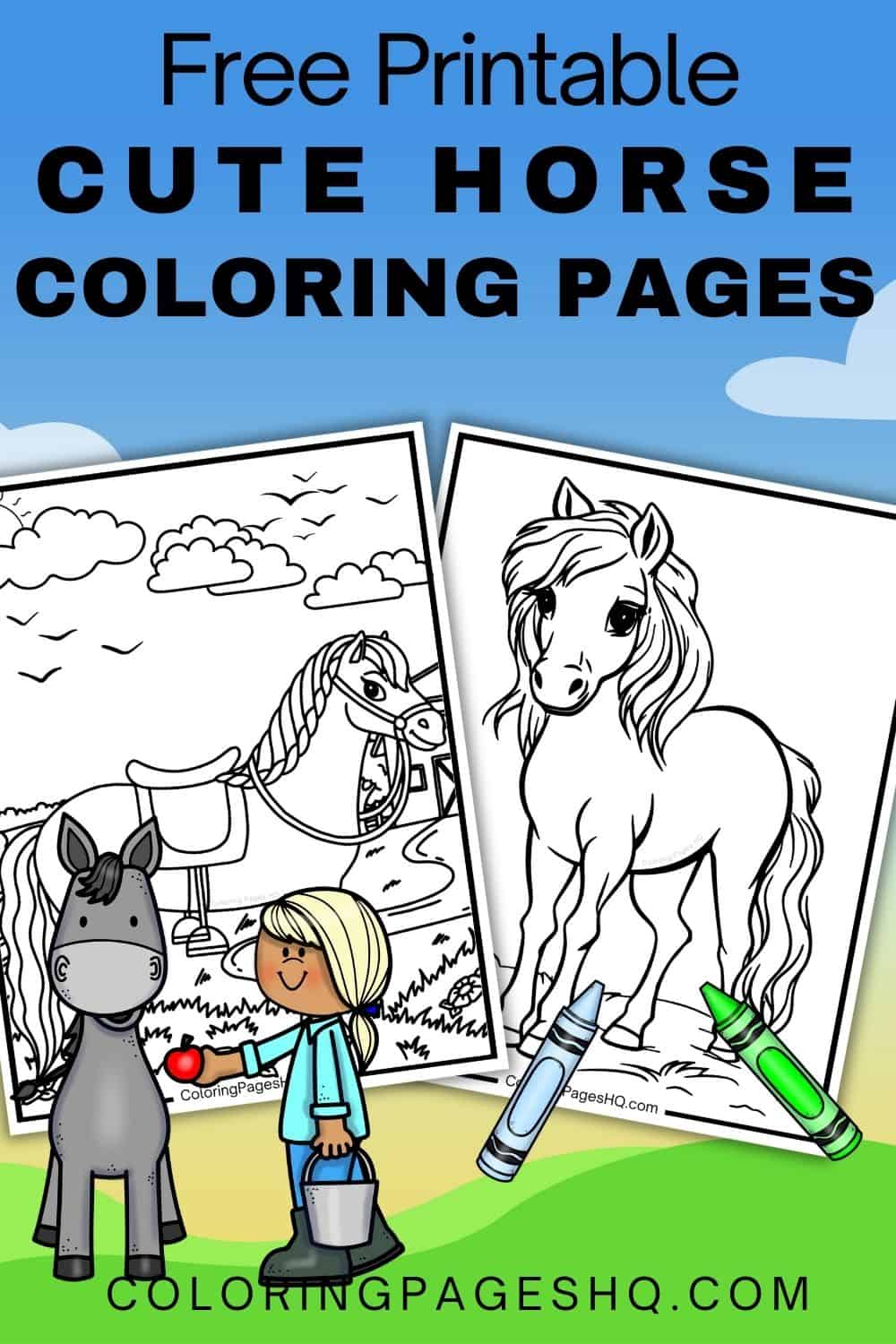 Cute Horse Coloring Pages (Free PDF Printables) - Coloring Pages HQ