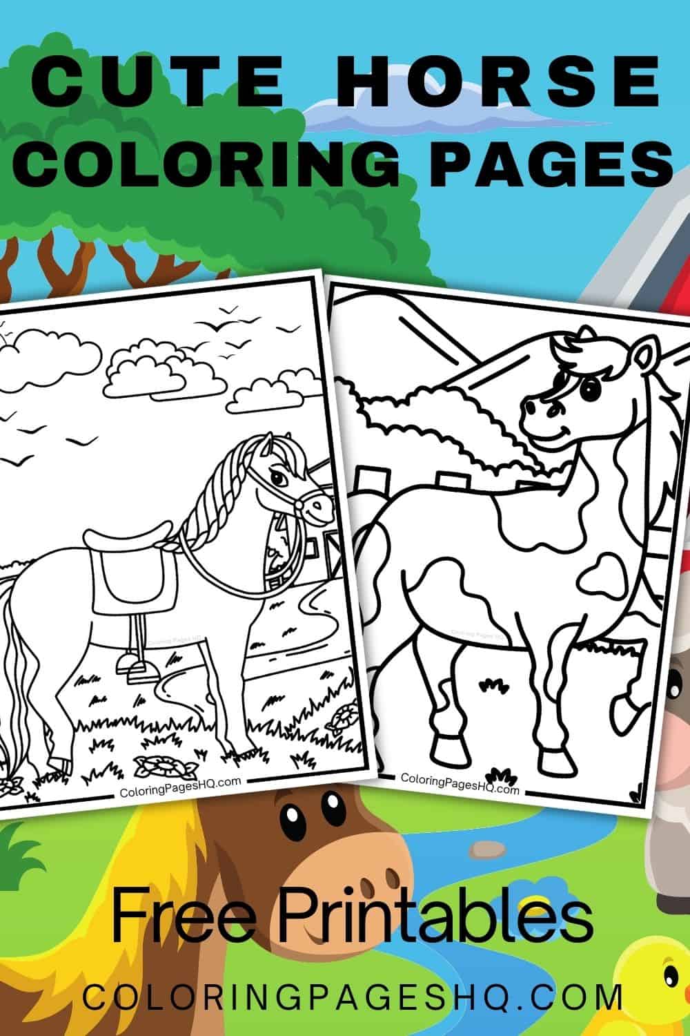 Cute Horse Coloring Pages (Free PDF Printables) - Coloring Pages HQ