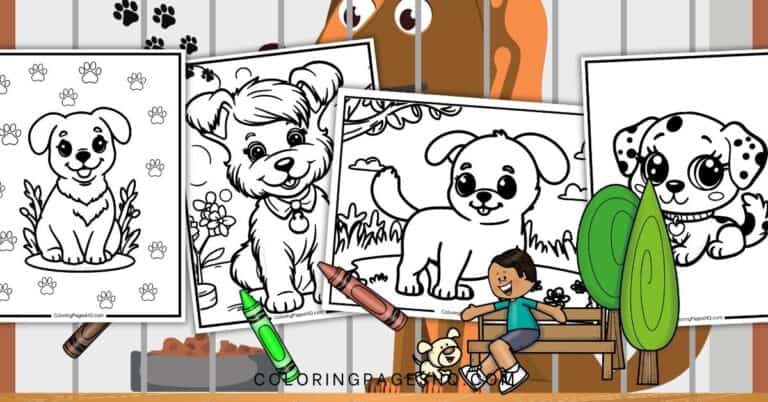 Cute Puppy Coloring Pages (Free PDF Printables) - Coloring Pages HQ